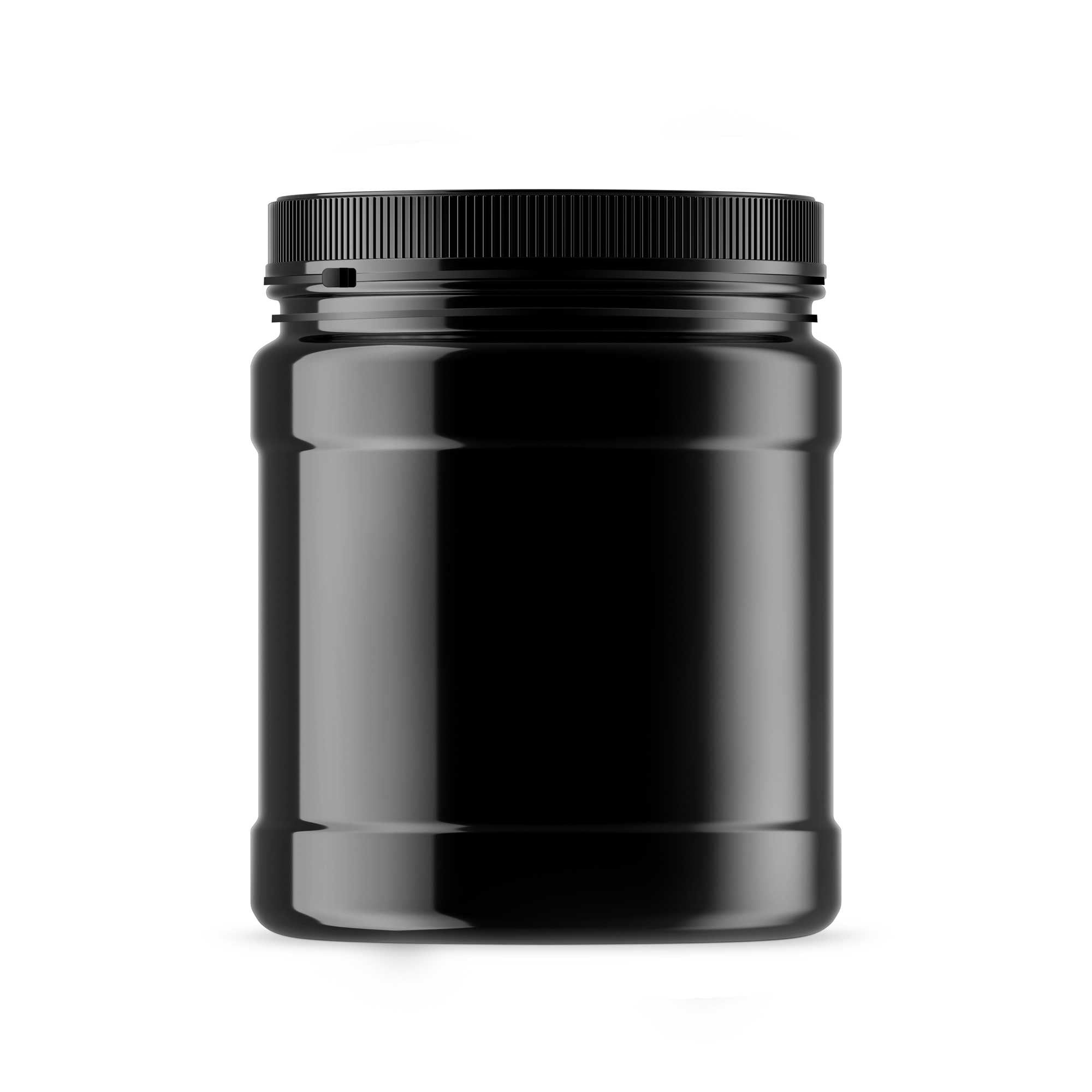 Buy 48x 1.5L Wide Mouth Plastic Jars and Lids Black - Empty Protein and ...