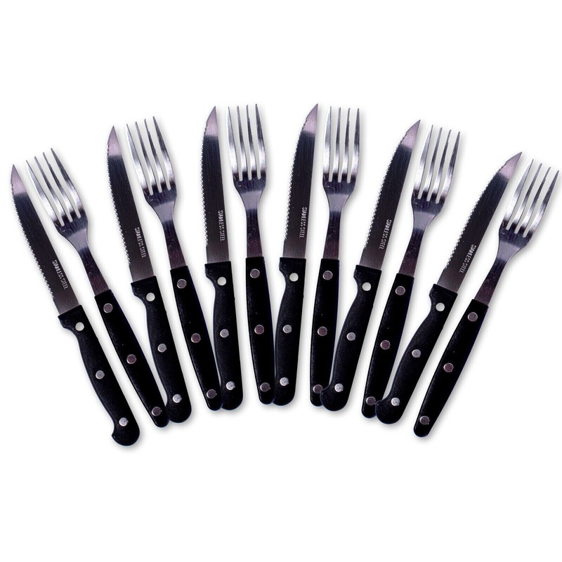 Buy 12pce Knife & Fork Cutlery Set Stainless Steel With Steak Knife ...
