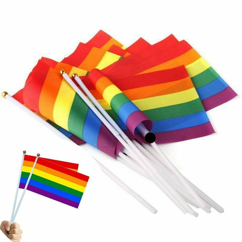 Buy 12x Small Rainbow Flag Gay Lesbian LGBT 14.5x 20.5cm Pride Mini ...