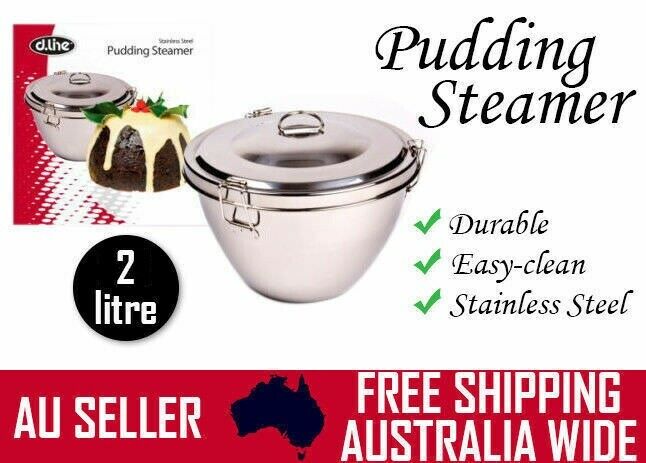 Buy 2.0L Stainless Steel Pudding Steamer Christmas Xmas Fruit Cake Bowl ...