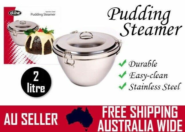 Buy 2.0L Stainless Steel Pudding Steamer Christmas Xmas Fruit Cake Bowl ...