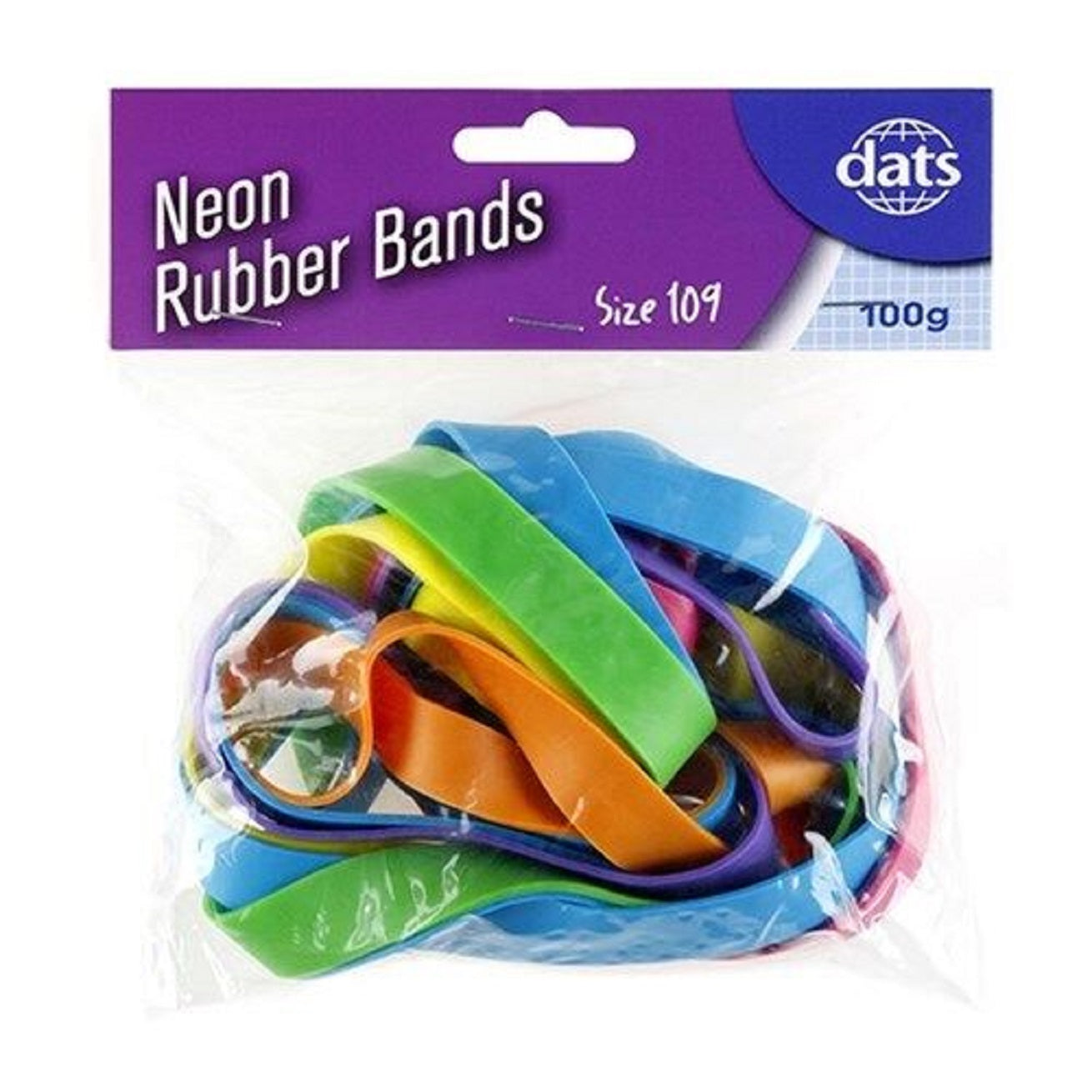 Buy 2 Packs Neon Rubber Bands Size 109 Basics Coloured Band Thick 200g ...