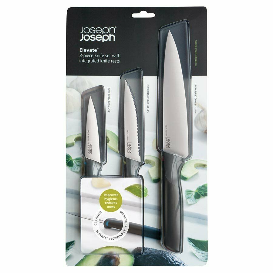 Buy 3 Pieces Joseph Joseph Elevated Set with Integrated Knife Rests - MyDeal Australia