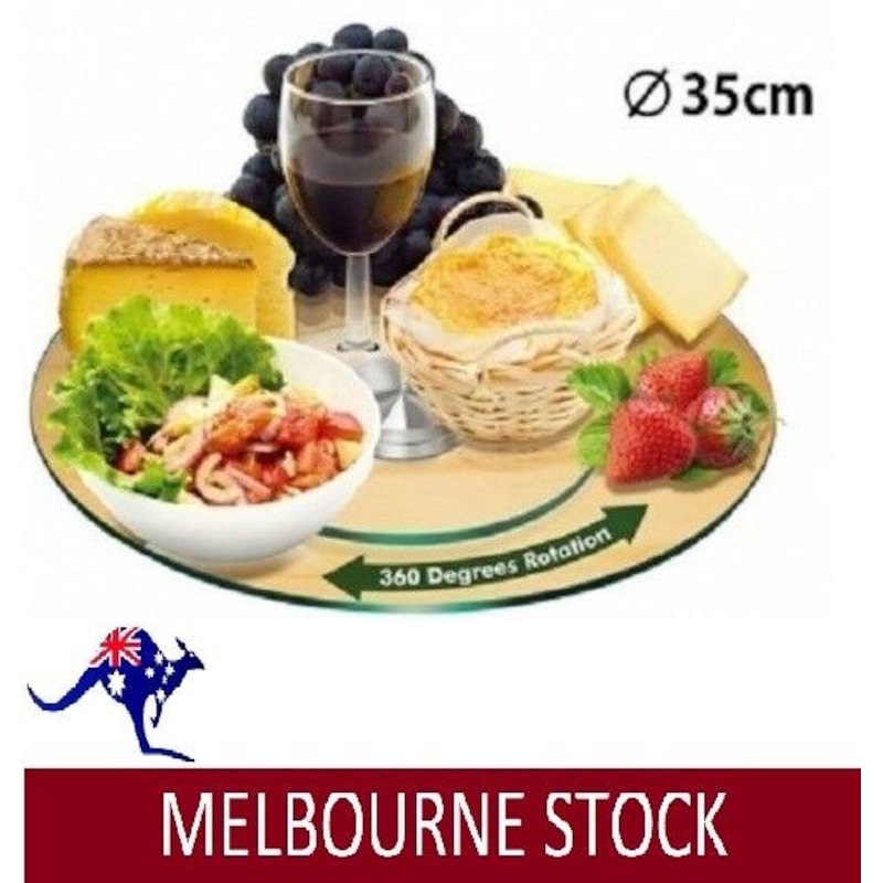Buy 35cm Tempered Glass Lazy Susan Turntable Tray Storage Rotating