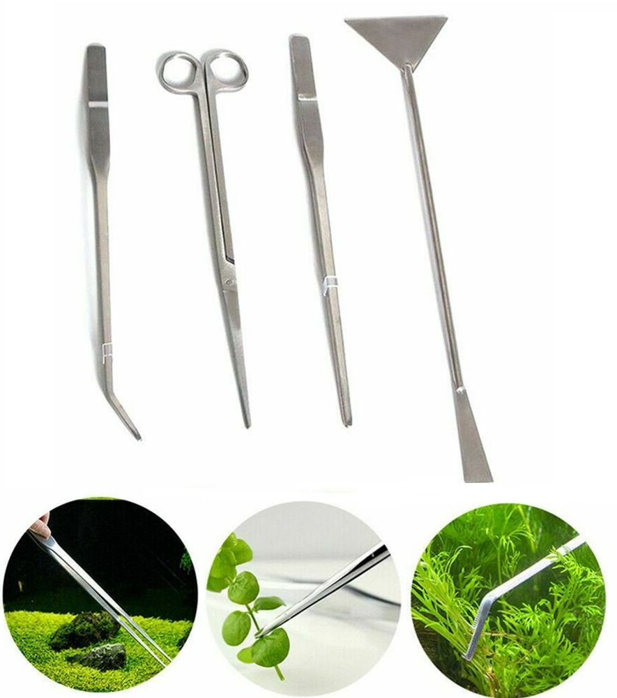 Buy Aquarium Tool Kit Aquatic Plant Tweezers Scissors Spatula Tank Aquascaping Set - MyDeal ...