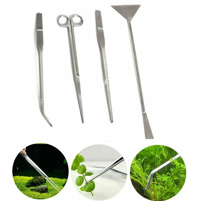 Buy Aquarium Tool Kit Aquatic Plant Tweezers Scissors Spatula Tank ...