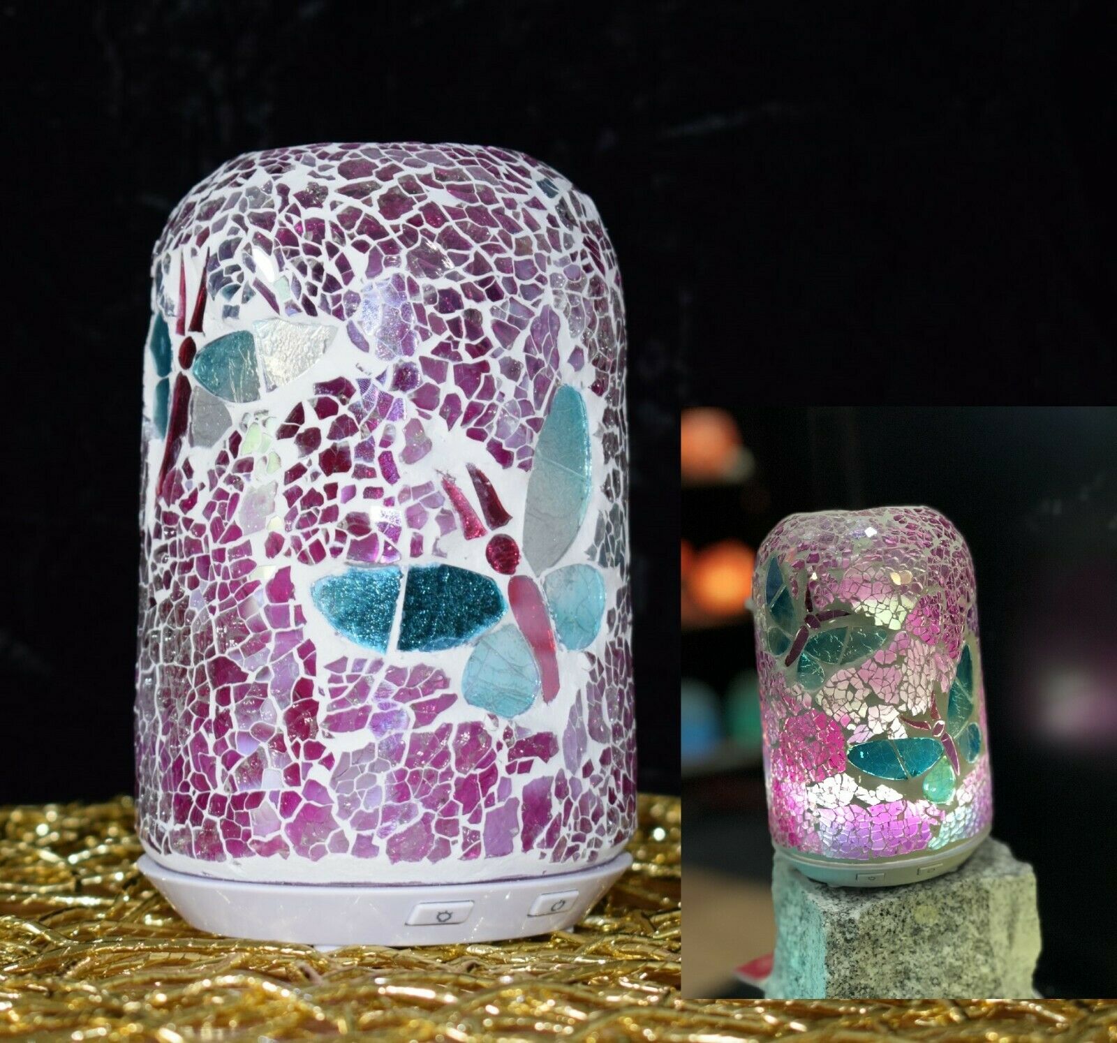 Buy Butterfly Glass Mosaic Electric Essential Oil Diffuser Small ...