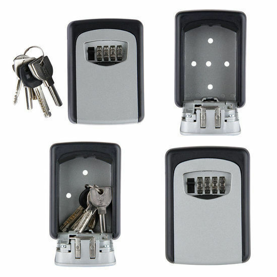 Buy Key Lock Box Wall Mounted, 4 Digit Combination Lock Box for House ...