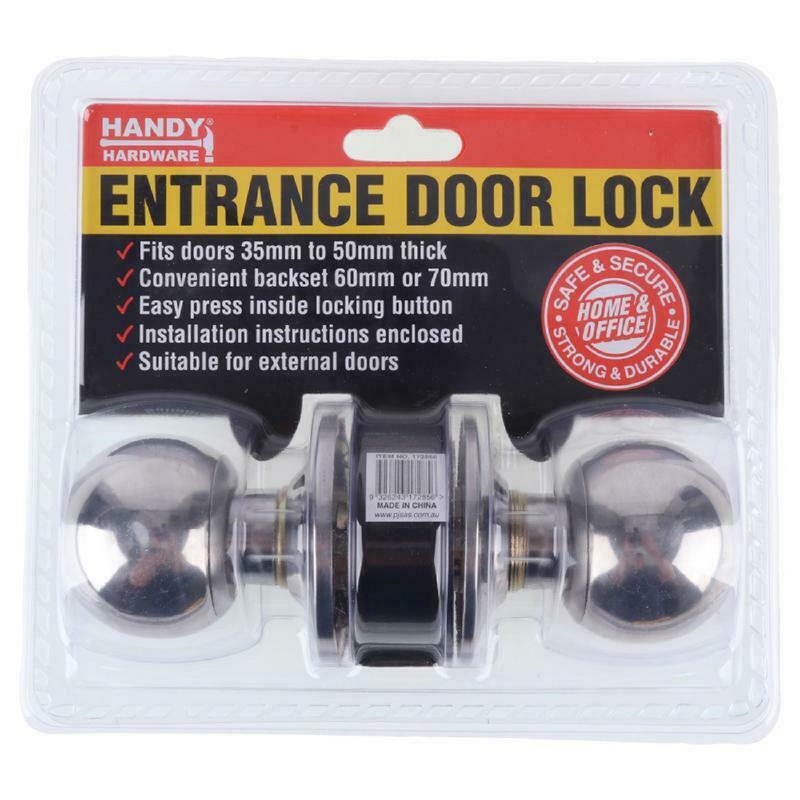 Buy Lock Entrance Door Set Silver Brass Security Safe Handle W/3 Keys ...