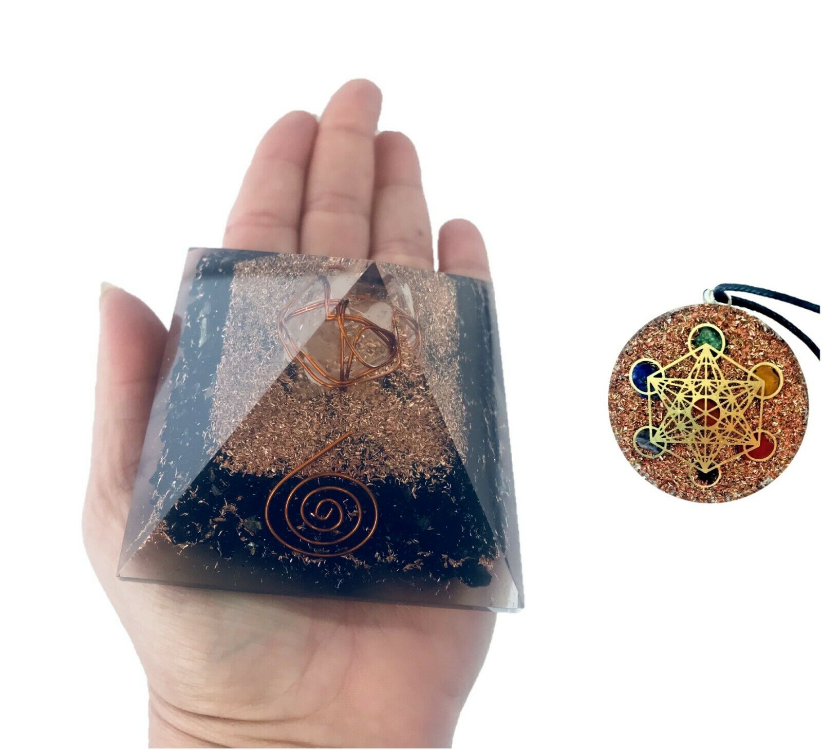Buy Merkabah Orgonite Pyramid Black Turmaline Healing Metatron Cube Sacred Geometry - MyDeal ...