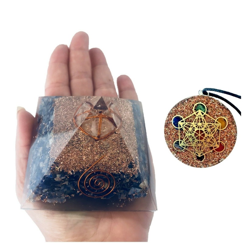 Buy Merkabah Orgonite Pyramid Sodalite Metatron Cube Sacred Geometry ...