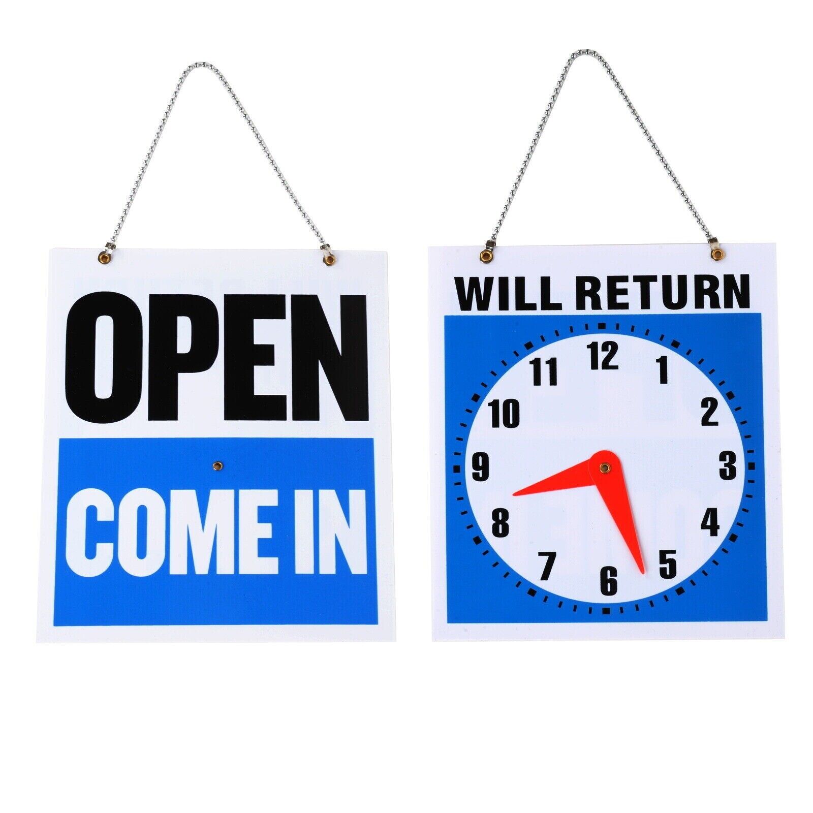 Buy Open Sign Hand Crafted Clock Come In Will Return Business Shop Door ...