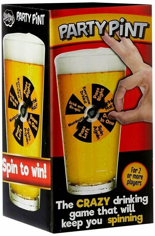 Buy Party Pint Drinking Game Glasses Spin to Win Beer Glass Funny Gift ...