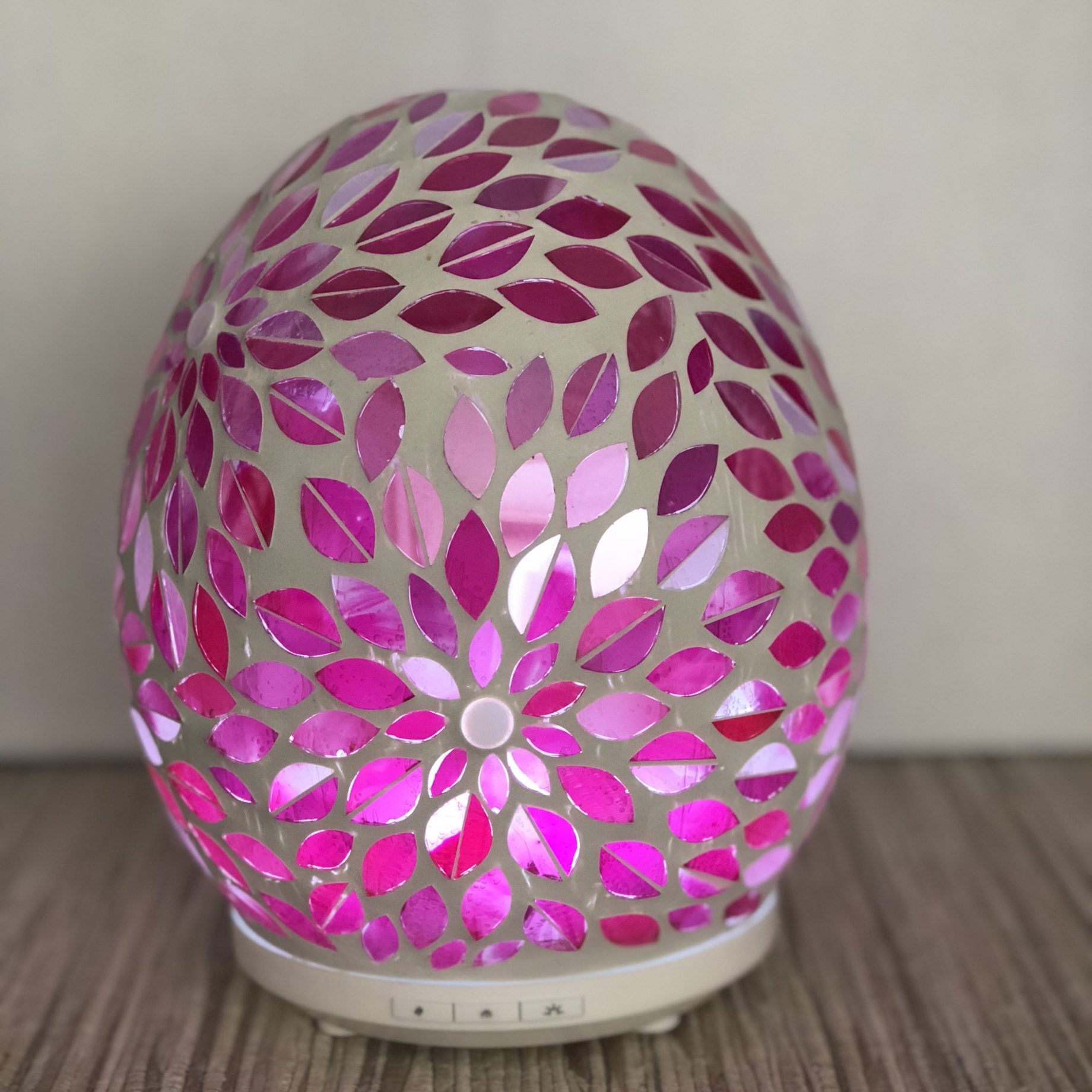 Pink Flower Glass Mosaic Aroma Electric Diffuser Essential Oils ...