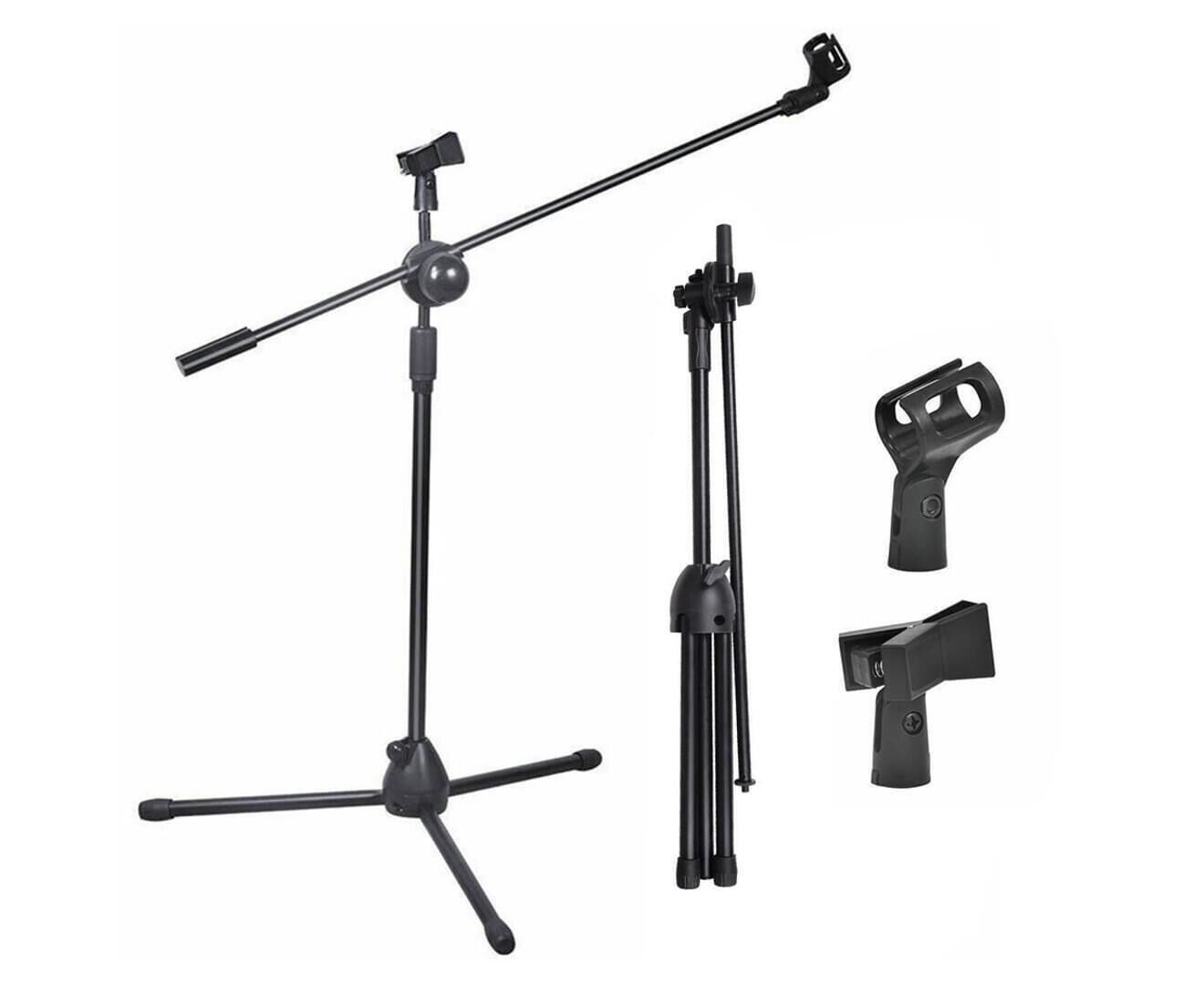 Buy Professional Dual Microphone Stand Telescopic Boom Adjustable Mic ...