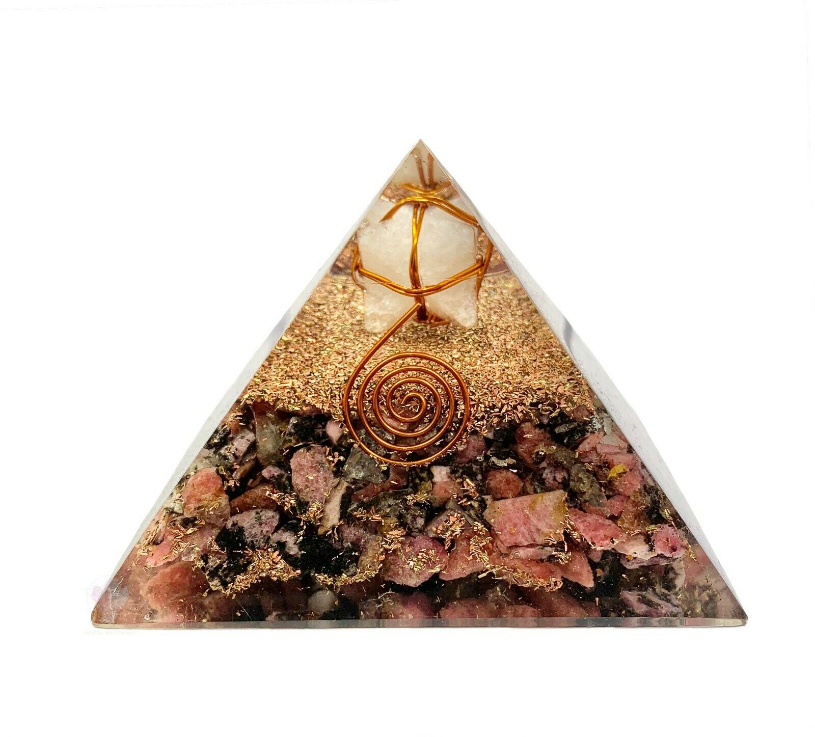 Buy Rhodonite Crystal Merkaba Orgonite Orgone Pyramid EMF Protection ...