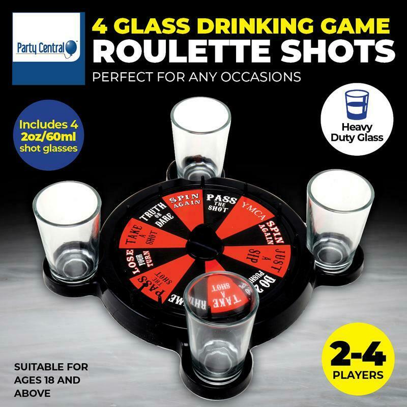Buy Roulette Spinning With 4 Shot Glass Drinking Game Set Spinner Table ...