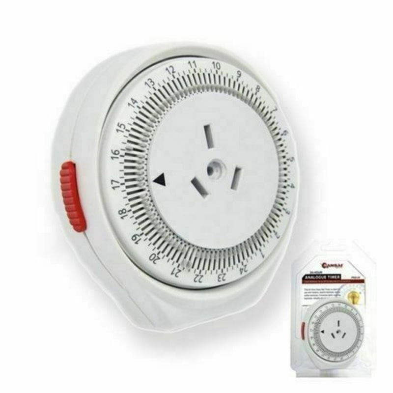 Buy SANSAI 24 Hour Programmable Mechanical Timer with Auto Switch ON&OFF PAD27 240V - MyDeal
