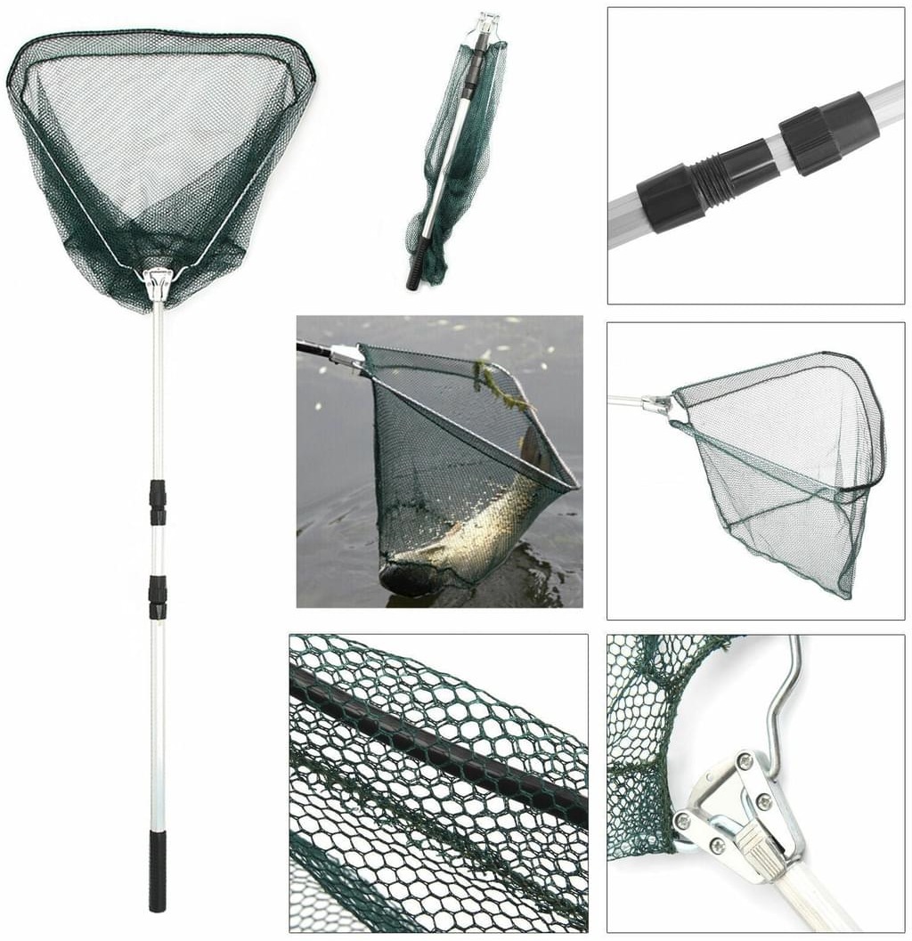 Buy Telescopic Fishing Net Mesh Landing Net Fish Prawn Catch Foldable ...
