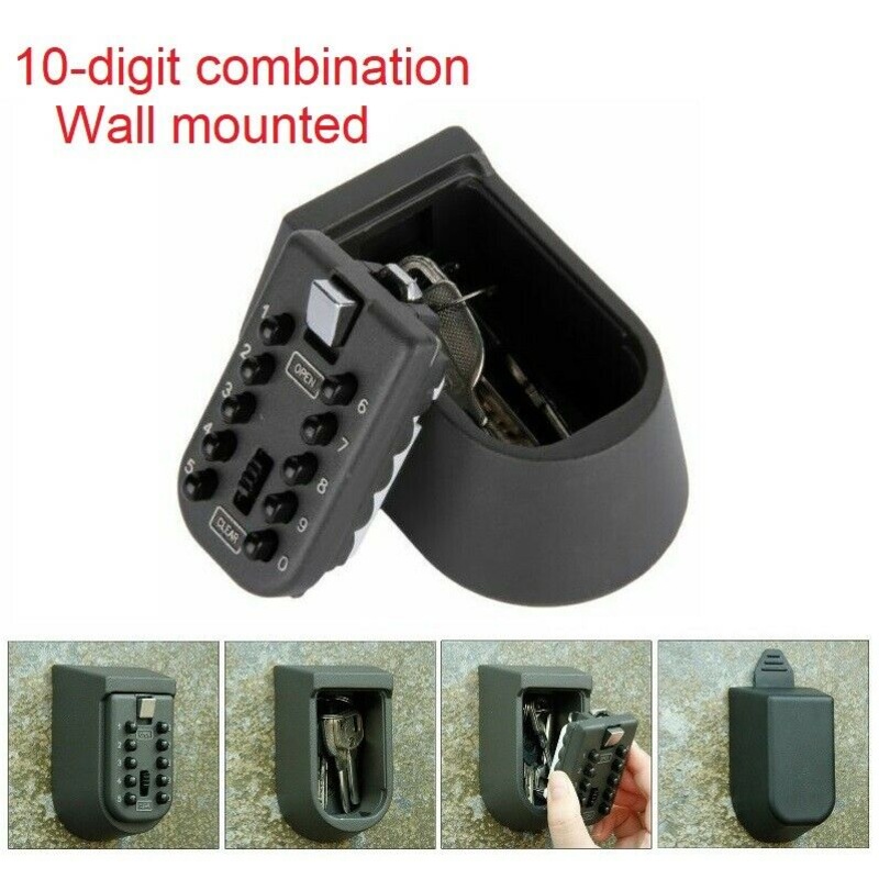 Buy Wall Mounted Weather Resistant 10 Digit Combination Safe Lock Key ...
