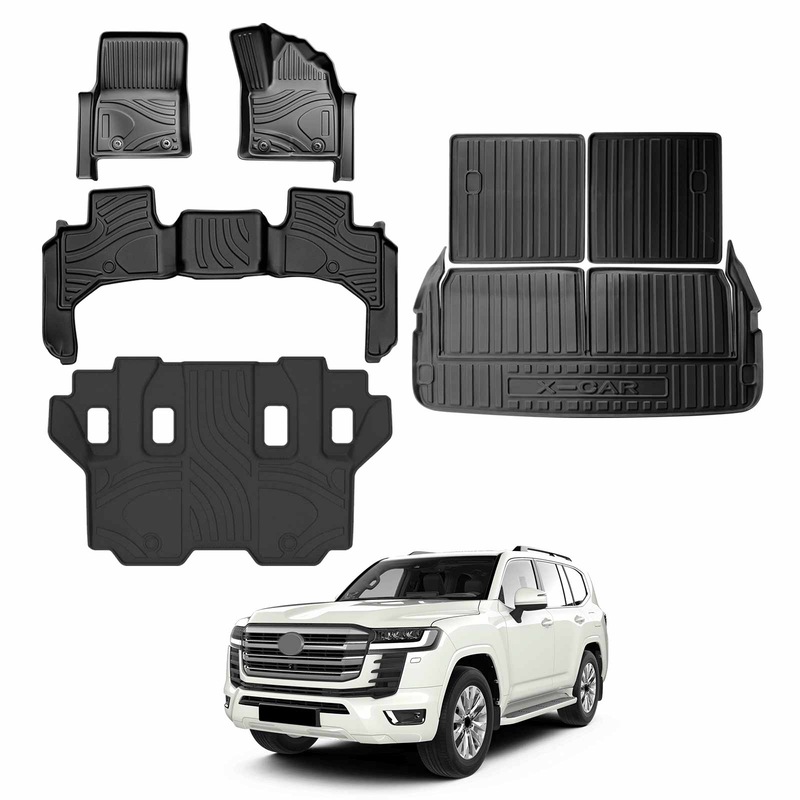 Buy 3-Pcs Boot Liner & Floor Mats for Toyota Landcruiser 300 LC300 2021 ...