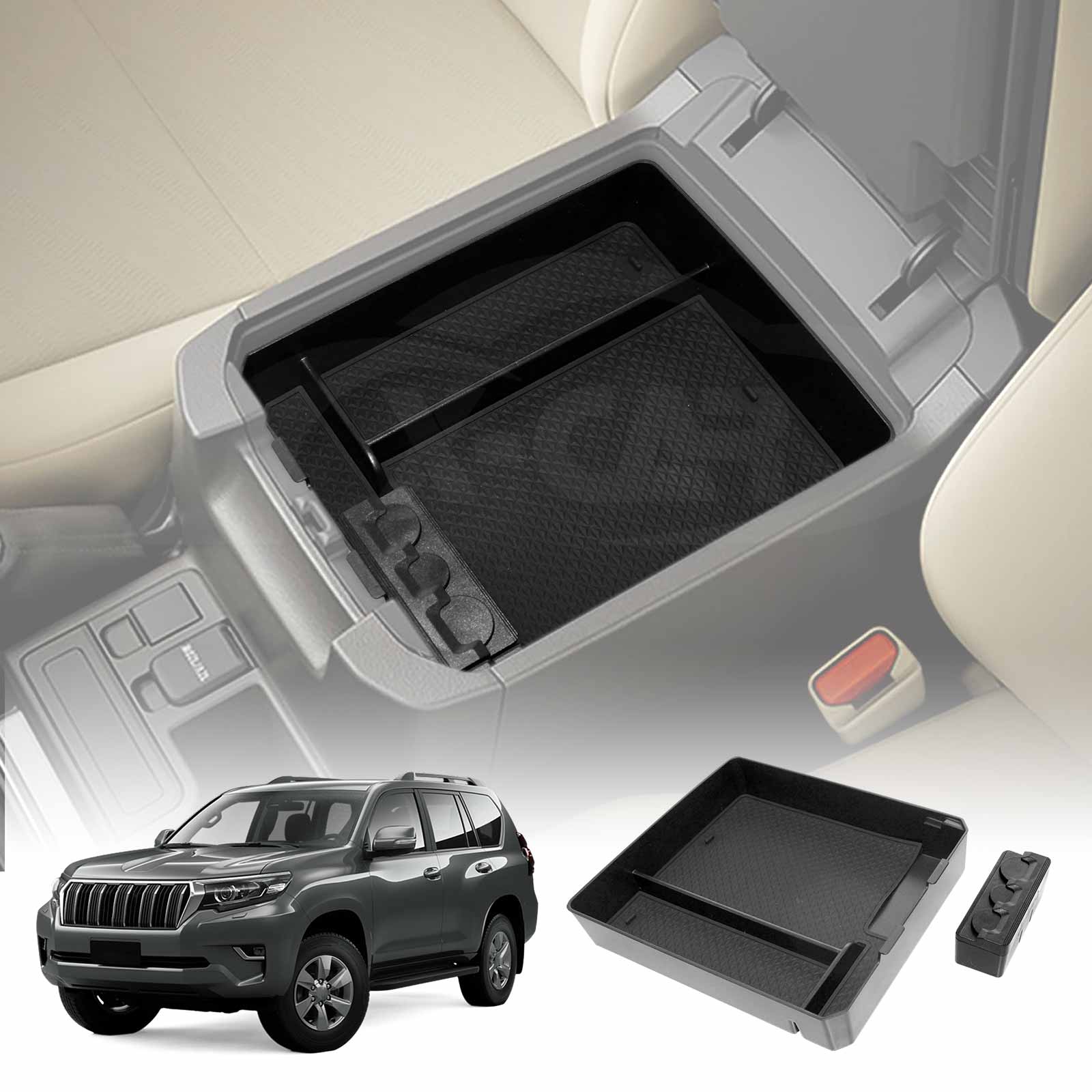 Buy Centre Console Armrest Organizer Tray for Toyota Prado 150 Series ...