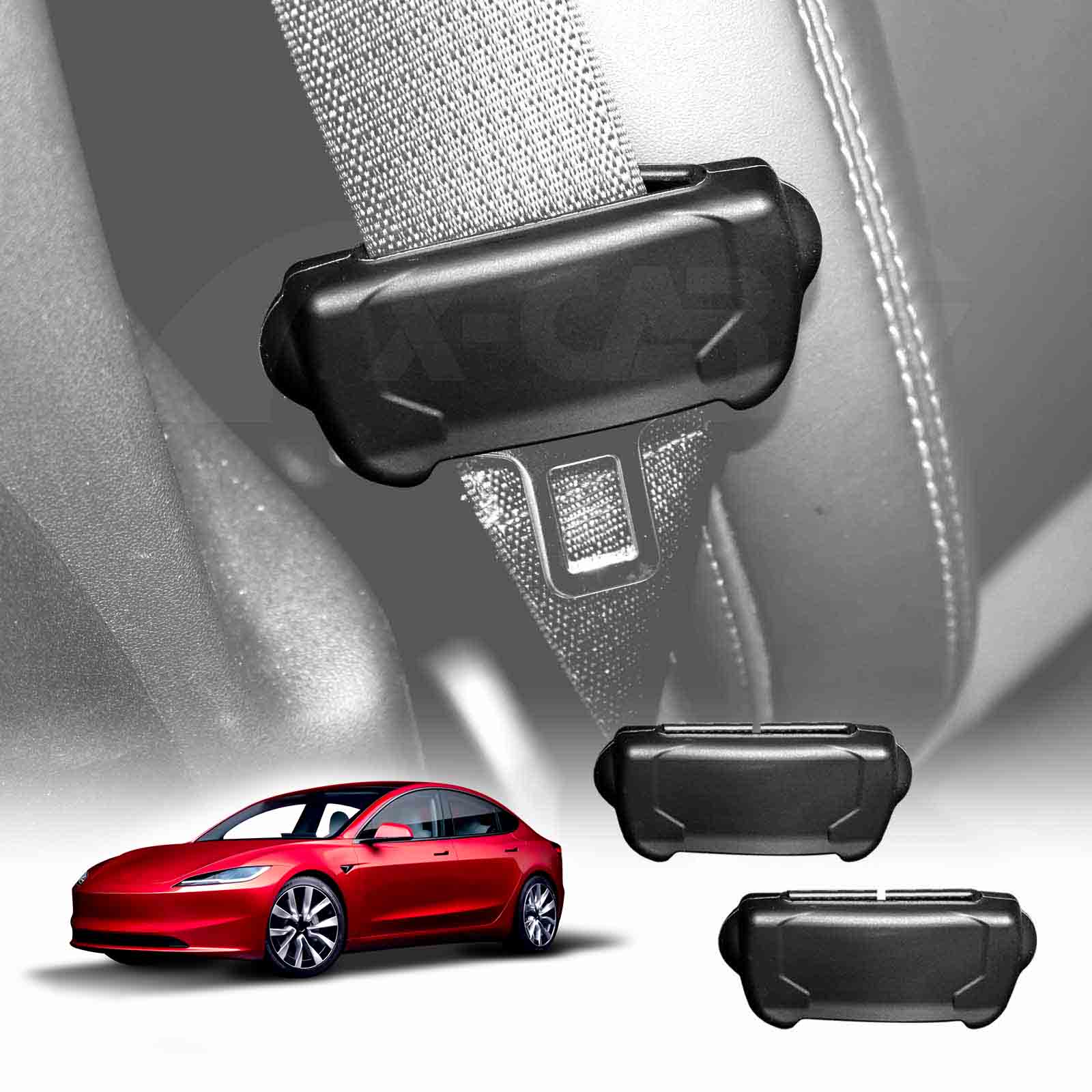 Buy Seat Belt Buckle Silicone Protective Cover for Tesla Model 3 ...