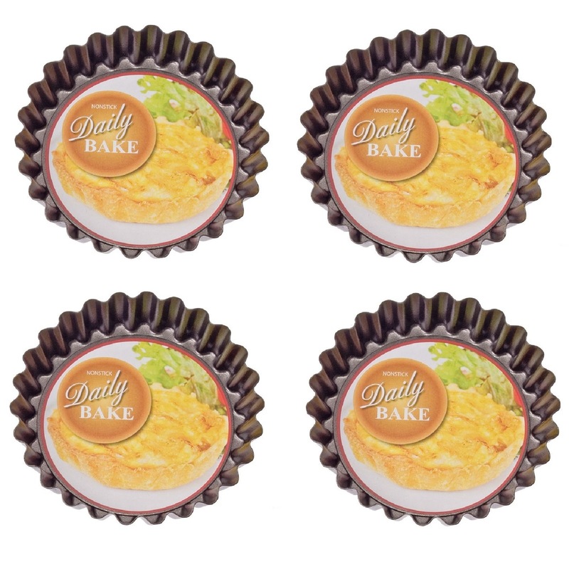 Buy Daily Bake Mini-Quiche Pan With Loose Base 10cm x 2cm- Set of 4 ...