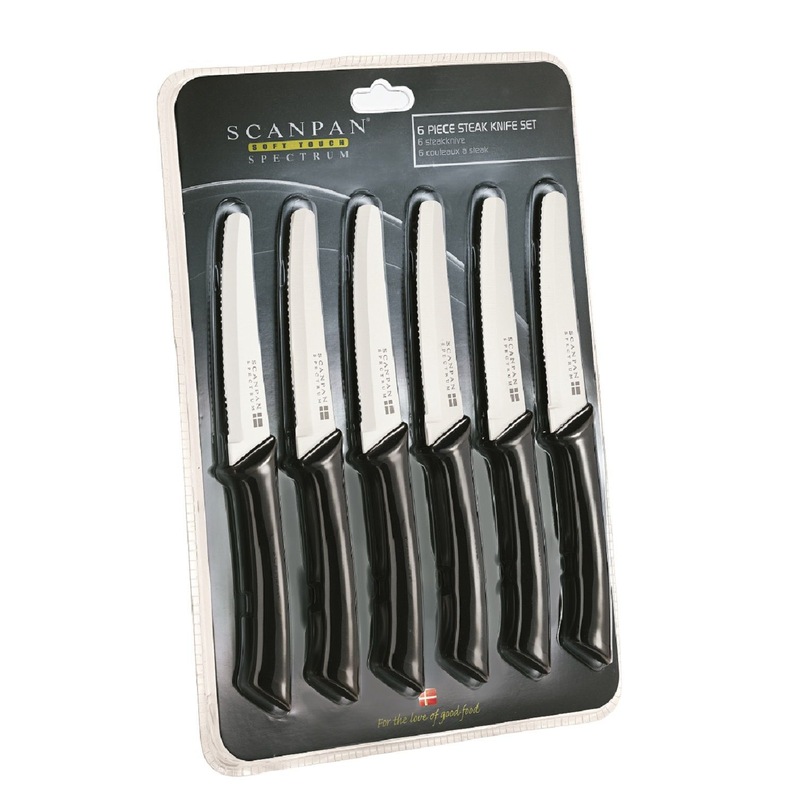 Buy Scanpan Soft Touch Spectrum 6 Piece Steak Knives - Black - MyDeal