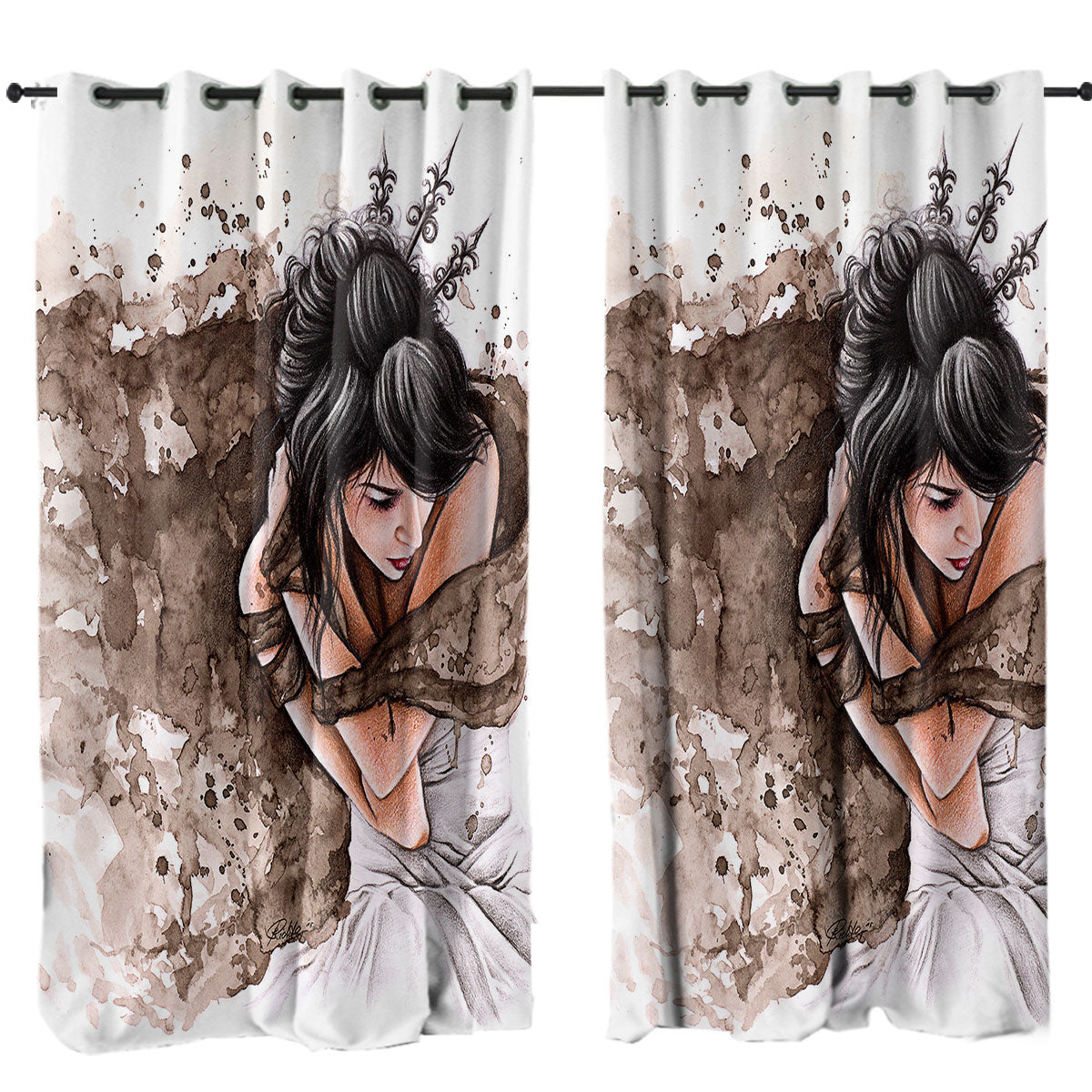 Buy A Winters Tale Beautiful Woman Art Painting Curtain - Single / Set ...