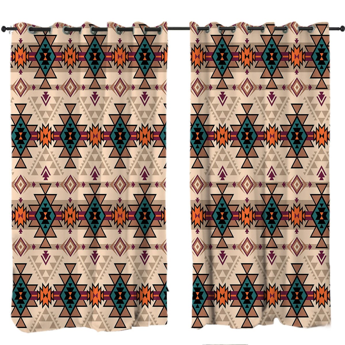 Buy Ancient Aztec Pattern Curtain - Single / Set of Two - MyDeal Australia