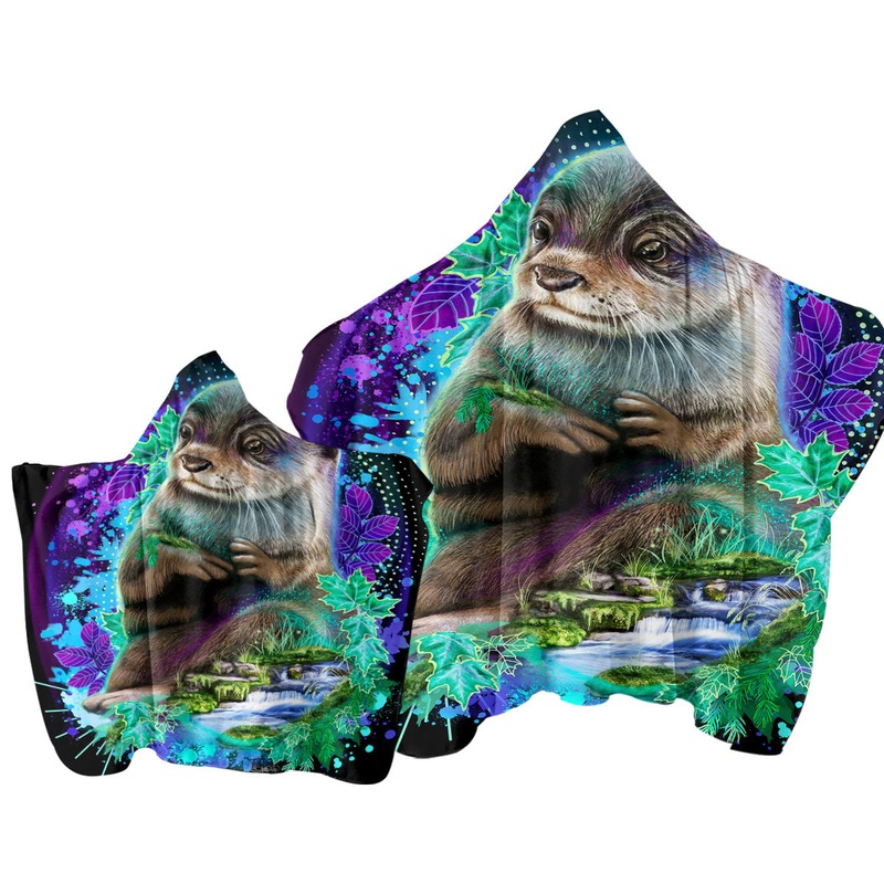 Buy Animal Art Waterfall Otter Spirit Towel with Hood - MyDeal