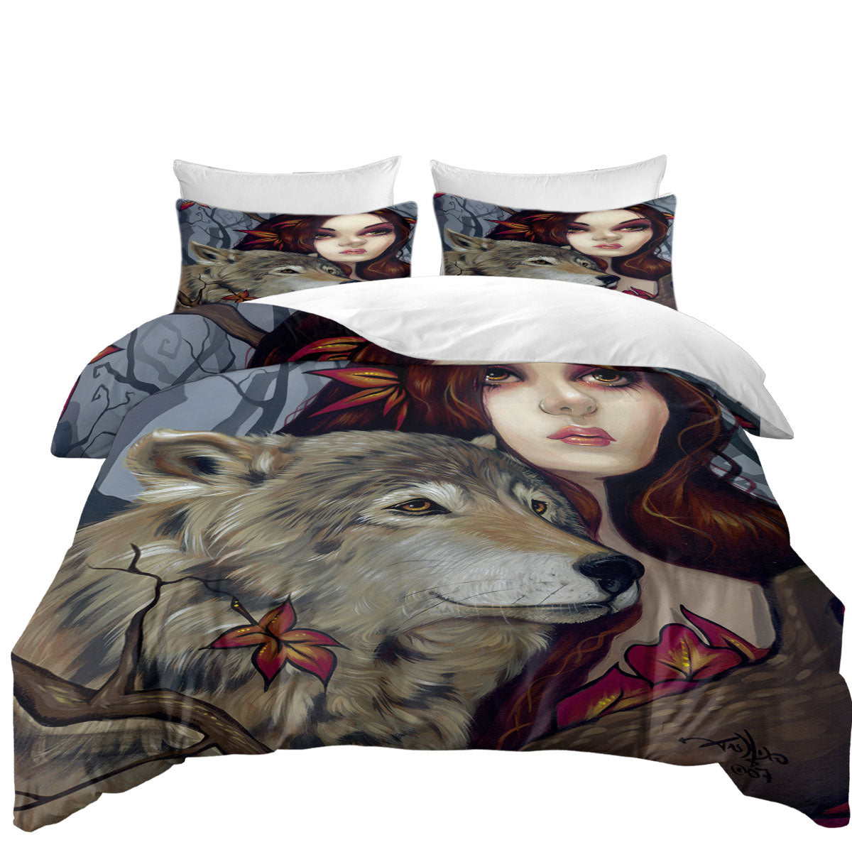 Buy Autumn Wolf Maiden Quilt Cover - MyDeal Australia