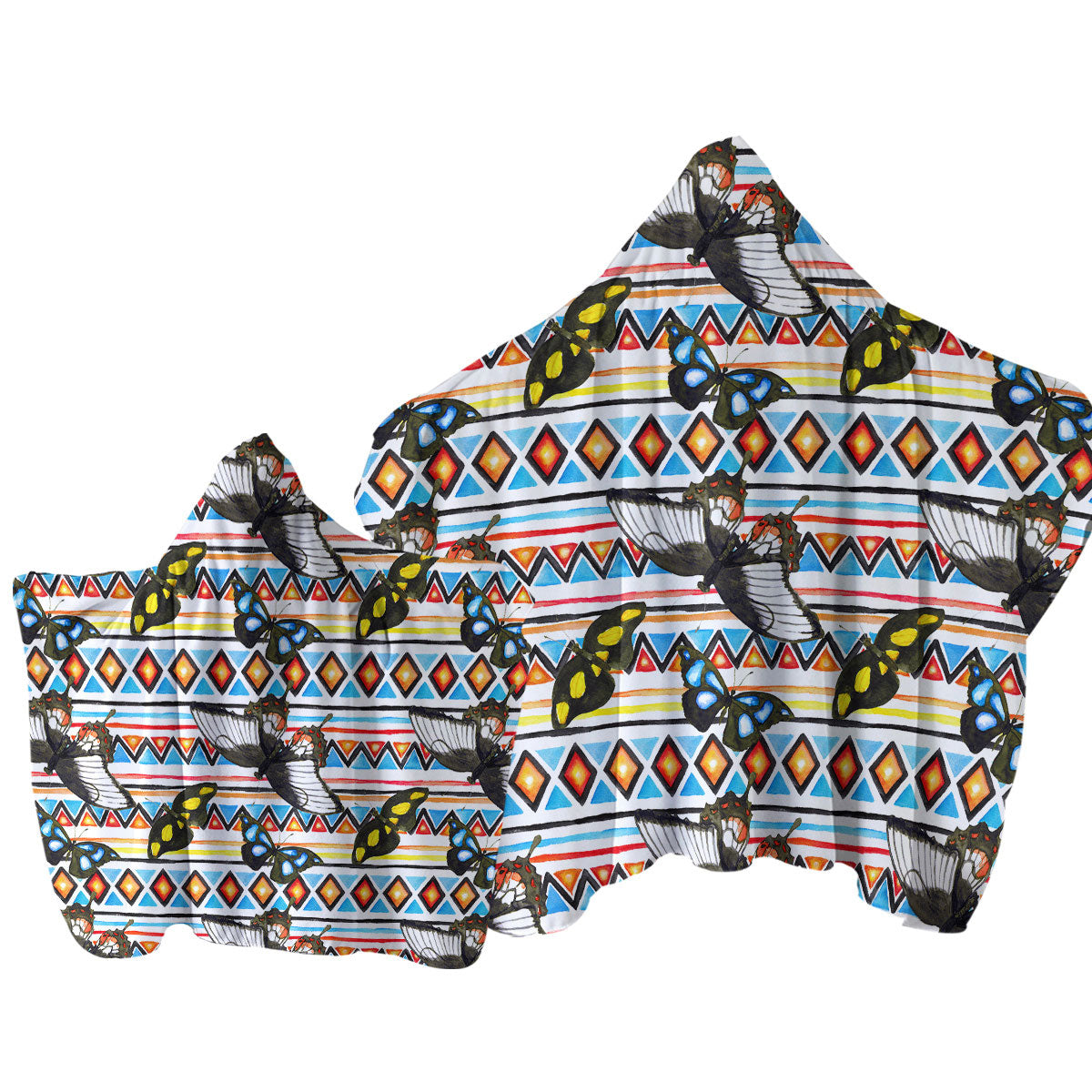 Buy Aztec Pattern and Butterflies Towel with Hood - MyDeal Australia