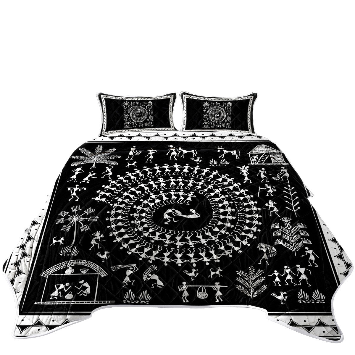 Buy Black and White African Tribe Story Coverlet - MyDeal Australia