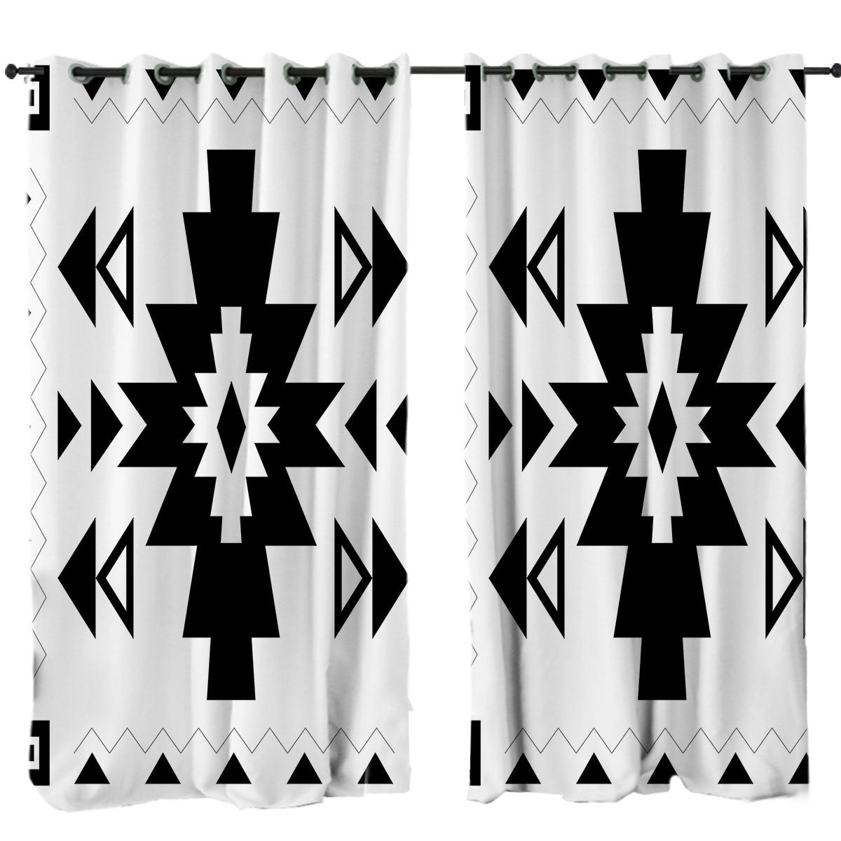 Buy Black and White Aztec Design Curtain - Single / Set of Two - MyDeal ...