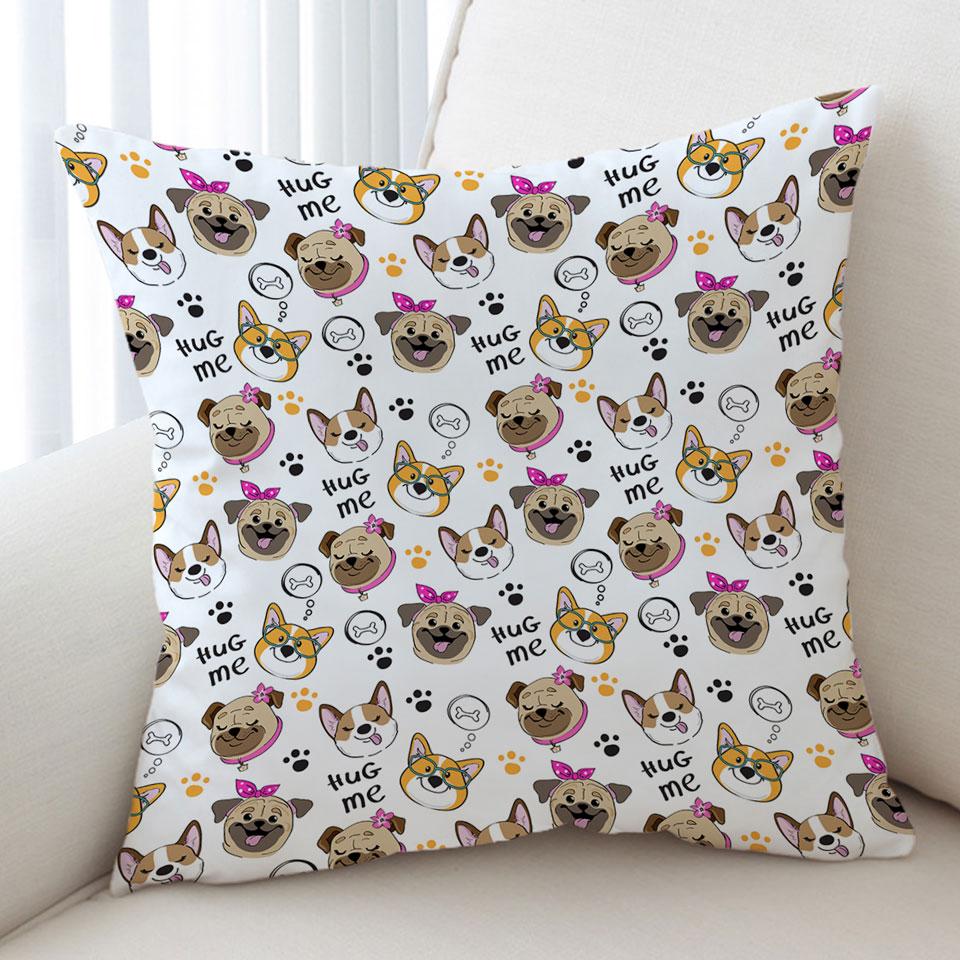 Buy Captivating Cute Dogs Pattern Cushion Cover - MyDeal Australia