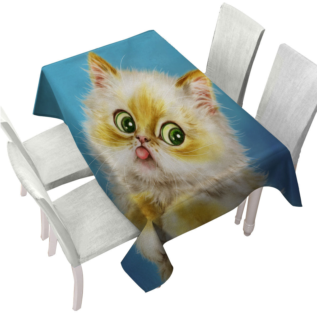 Buy Cats Cute and Funny Art Painting Furry Kitty Cat Tablecloth ...
