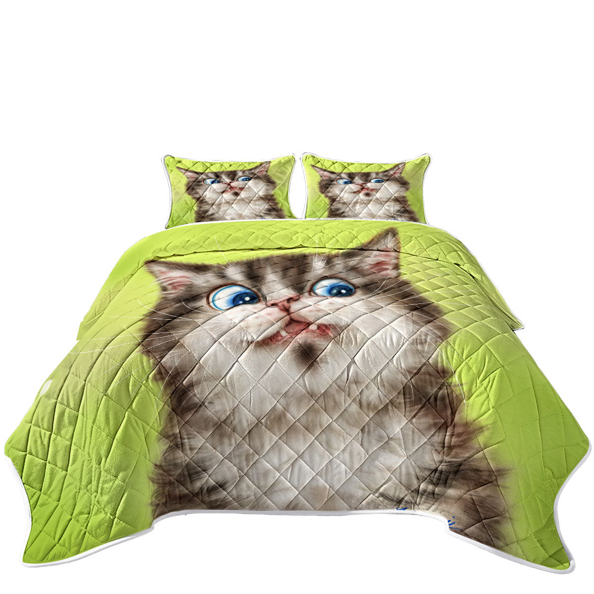 Buy Cats Cute and Funny Faces the Flinching Kitten Coverlet - MyDeal ...
