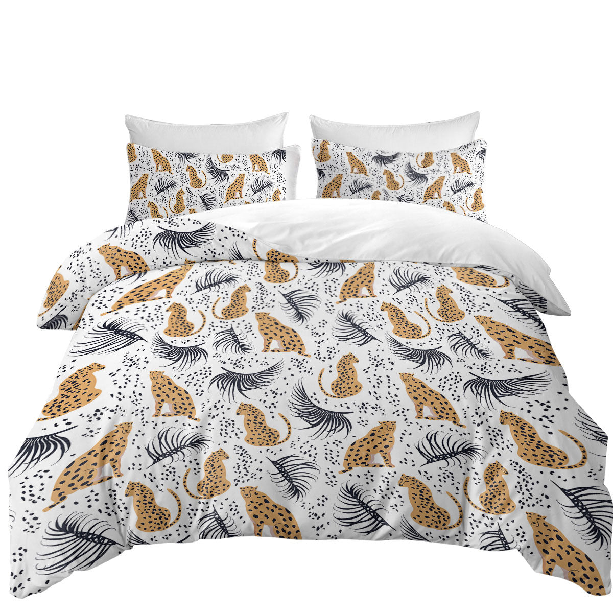 Buy Cheetah Drawings Pattern Quilt Cover - MyDeal Australia