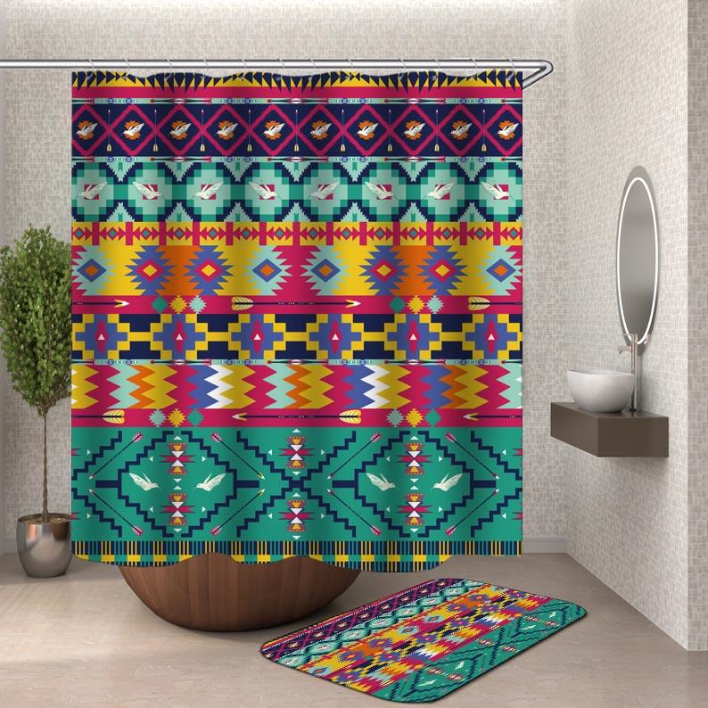 Buy Colorful Aztec Design Shower Curtain - MyDeal Australia