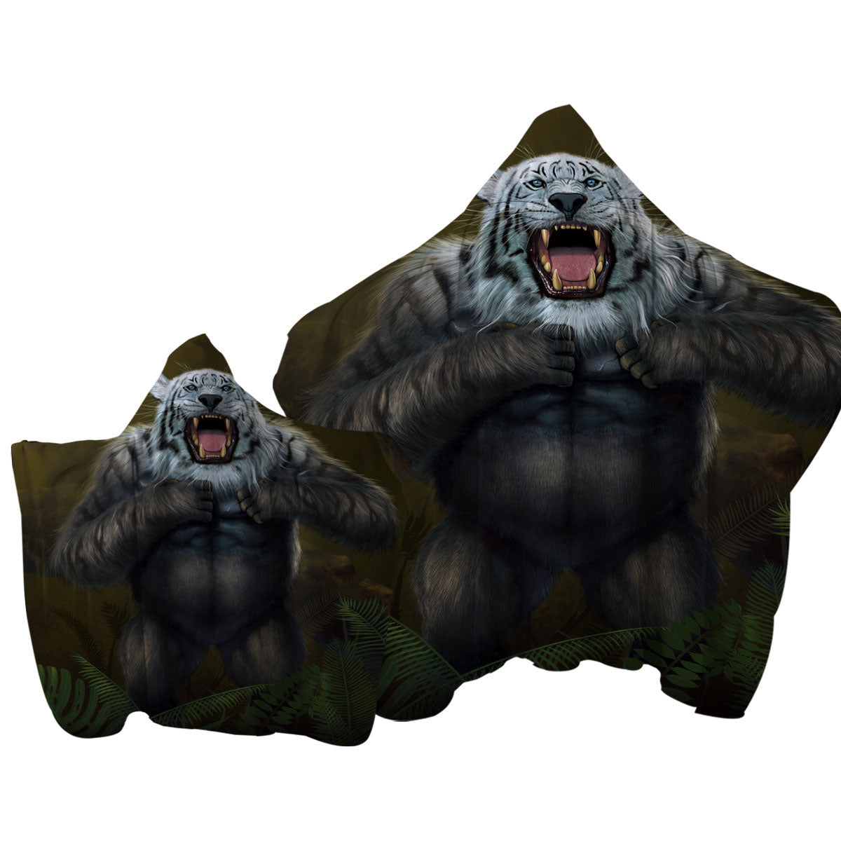 Buy Cool Animal Artwork Tigerilla Gorilla vs White Tiger Towel with ...