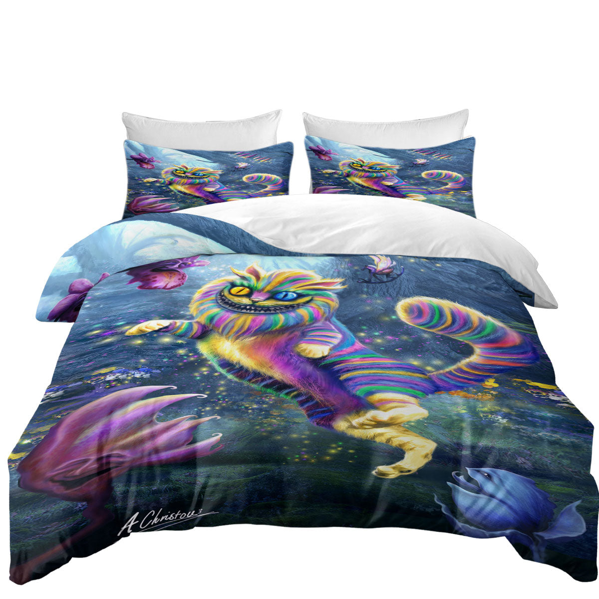 Buy Cool Art Rainbow Cheshire Cat Quilt Cover - MyDeal Australia