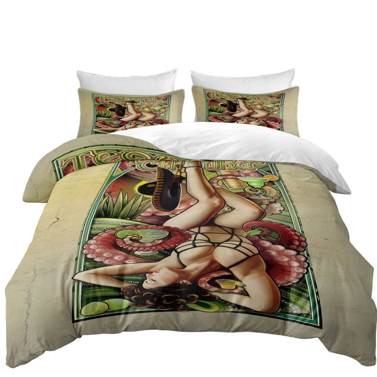 Buy Cool Art Tequila Cthulhu and Sexy Woman Quilt Cover - MyDeal Australia