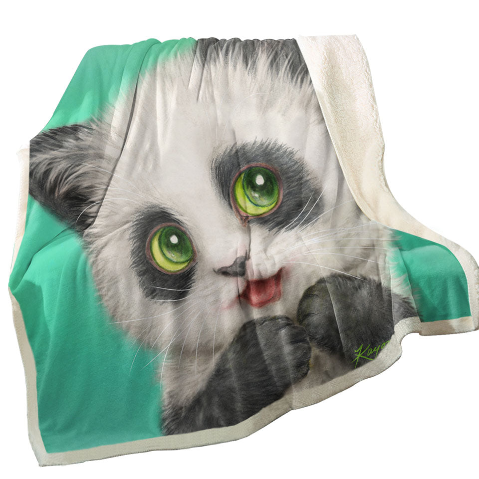 Buy Cool Cats Art Paintings the Panda Kitten Throw Blanket - MyDeal ...