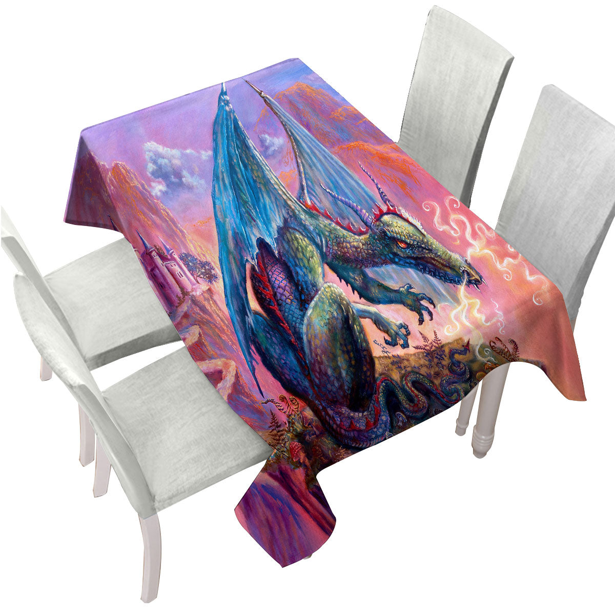 Buy Cool Fantasy Art Angry Dragon Tablecloth - MyDeal Australia