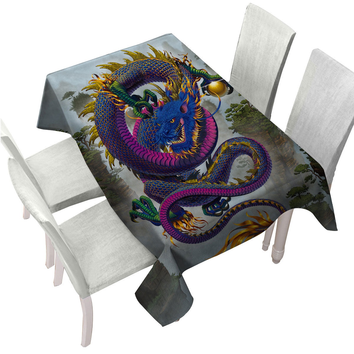 Buy Cool Fantasy Art Good Fortune Chinese Dragon Tablecloth - MyDeal ...