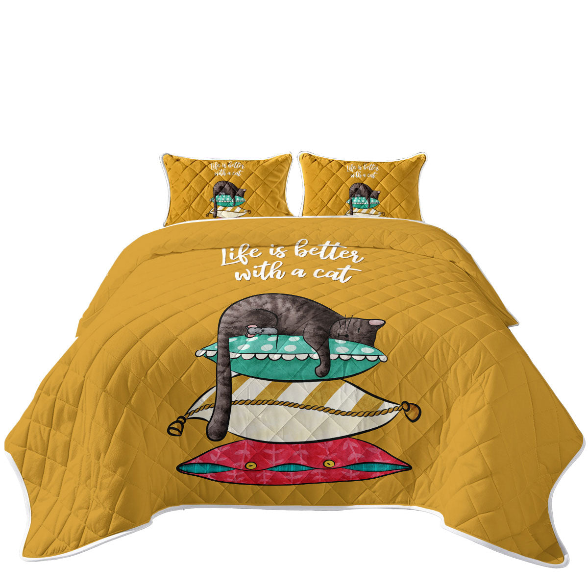 Buy Cute and Funny Slapping Cat Quote Coverlet - MyDeal Australia