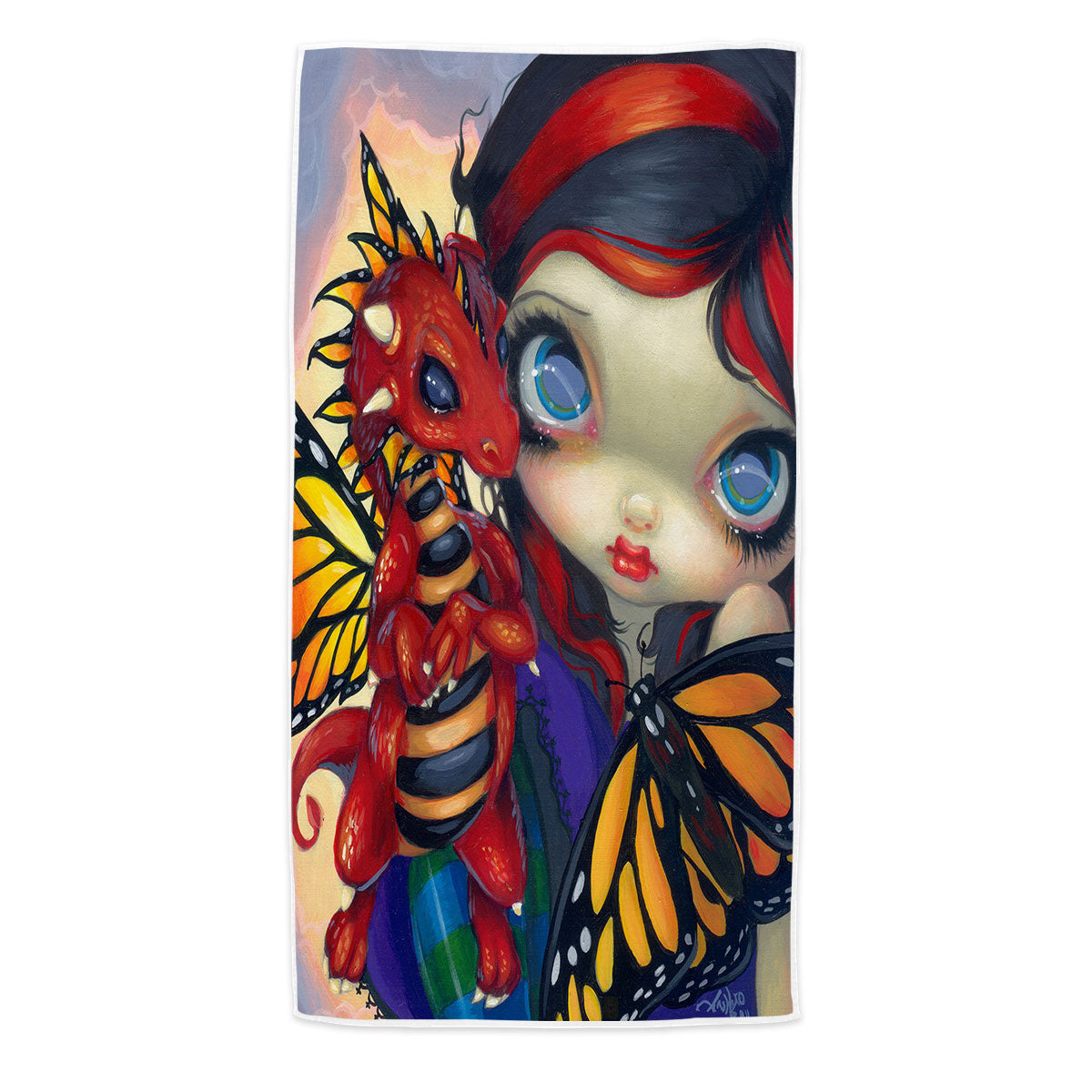 Buy Cute Art Darling Dragonling and Butterfly Fairy Microfiber Beach ...