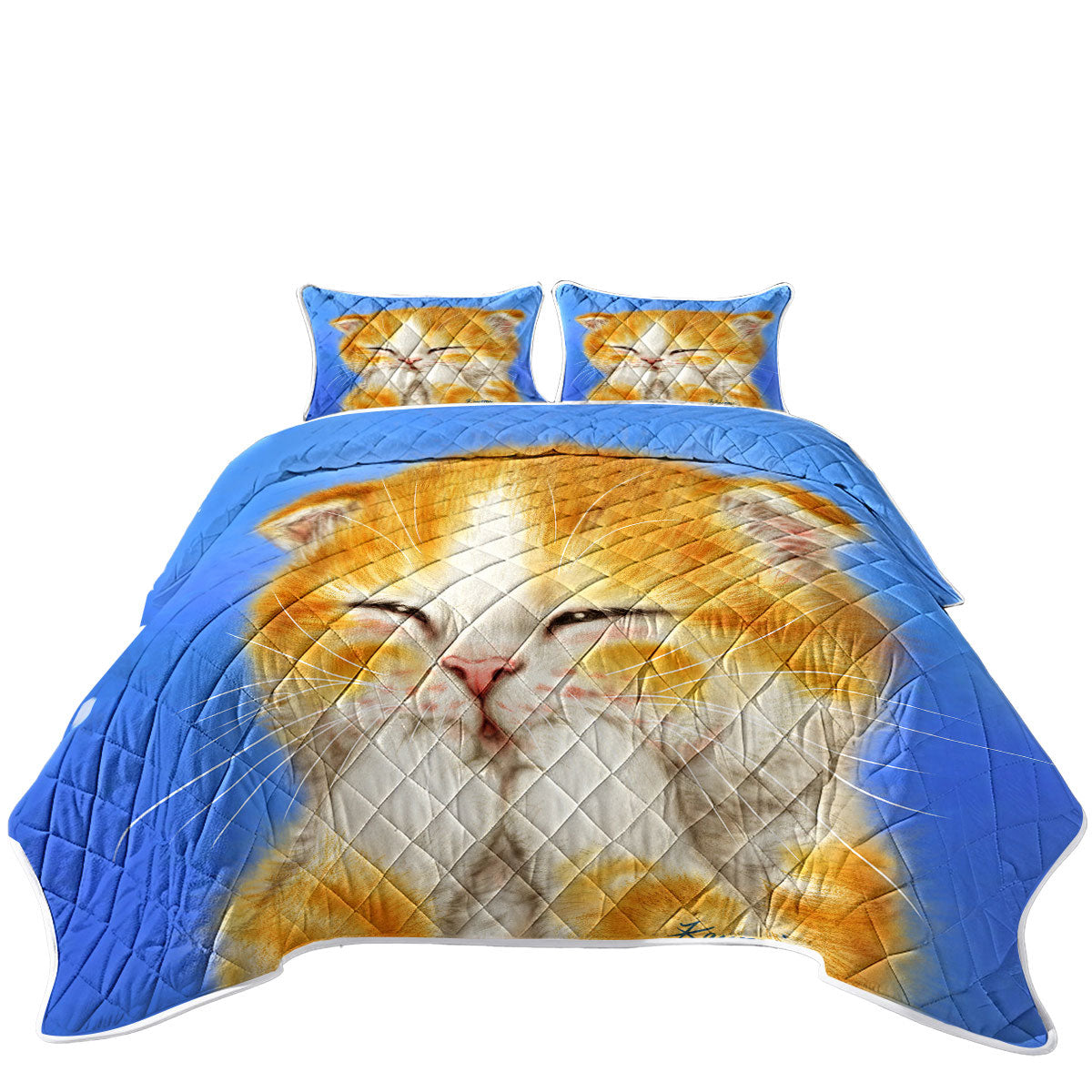 Buy Cute Kids Designs Adorable Shy Ginger Cat Coverlet - MyDeal Australia
